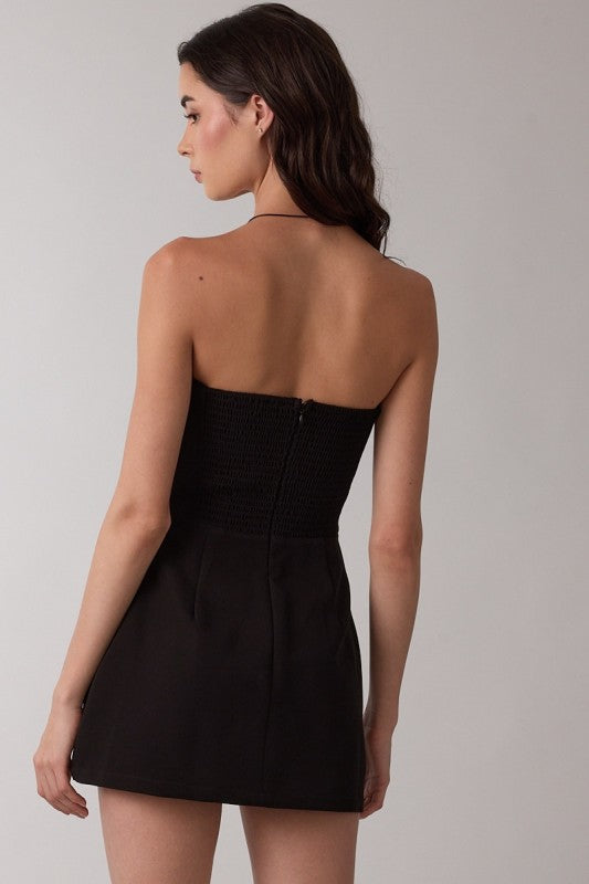 Black Strapless Romper Dress | Maruchi Boutique Miami